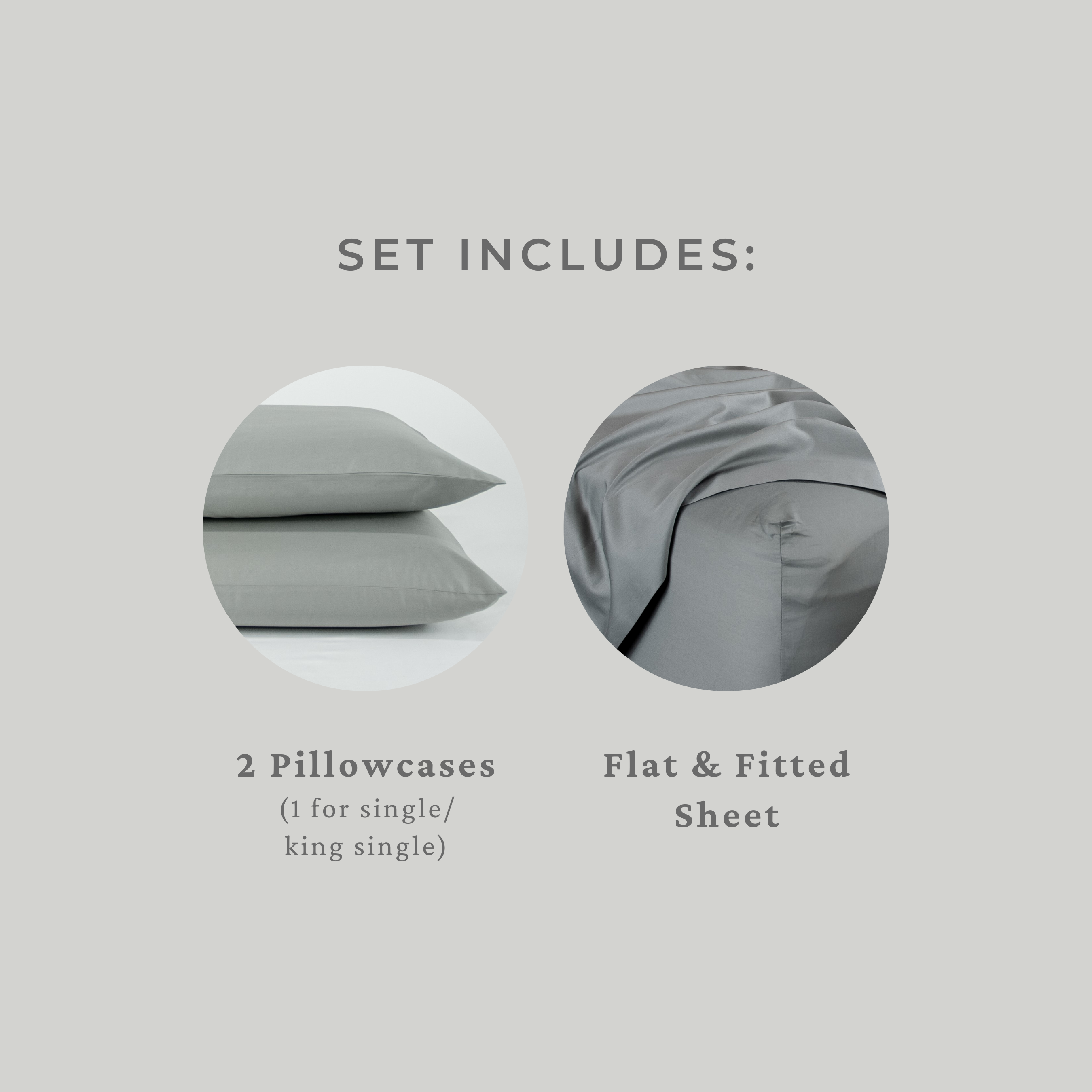 Sleet Grey Sheet Sets | 100% Cotton | Coco & Henry Australia